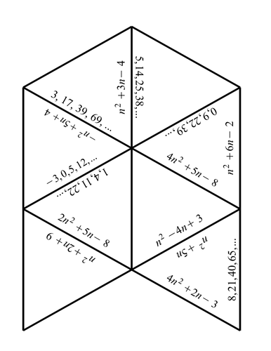 nth term of Quadratic Sequences - Tarsia Puzzle | Teaching Resources