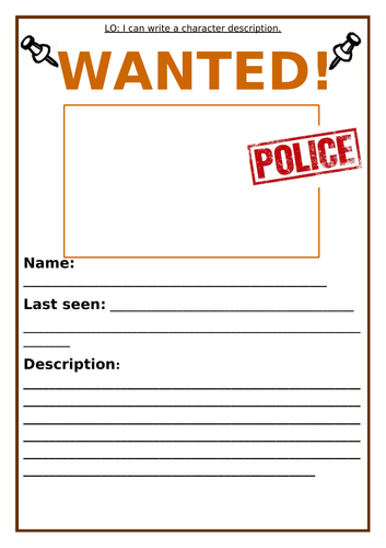 Wanted Poster | Teaching Resources