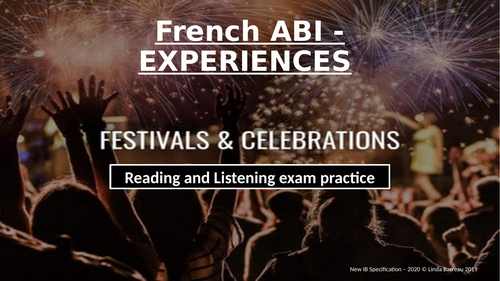 French Ab Initio EXPERIENCES - Festivals & Celebrations - List, Speak ...