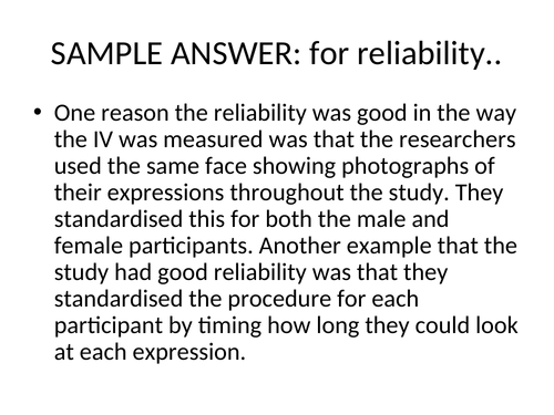 Validity and Reliability in Psychological Research | Teaching Resources