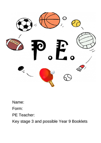 Work booklets for non doers in PE | Teaching Resources