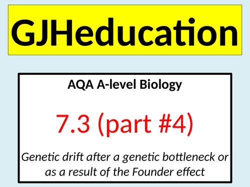 Genetic drift (AQA A-level Biology) | Teaching Resources