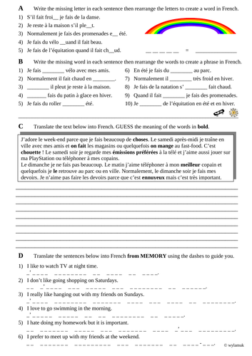 Studio 1, Module 3, Unit 4: J’aime faire ça! | Teaching Resources Studio 1, Module 3, Unit 4: J’aime faire ça! | Teaching Resources