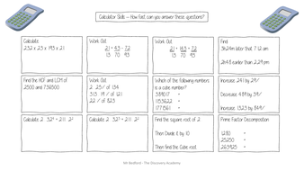 Calculator Skills Worksheet KS3 | Teaching Resources
