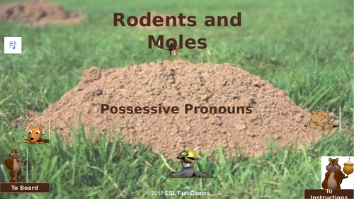 Possessive Pronouns Rodents and Moles English PowerPoint Game ...