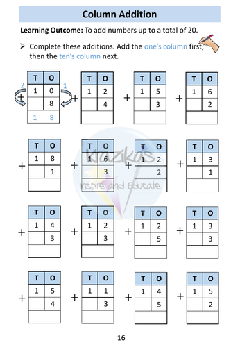 AQA Entry Level 1 Maths - Addition to 20 | Teaching Resources