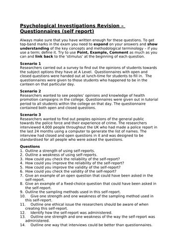 Research Methods Student Activities | Teaching Resources