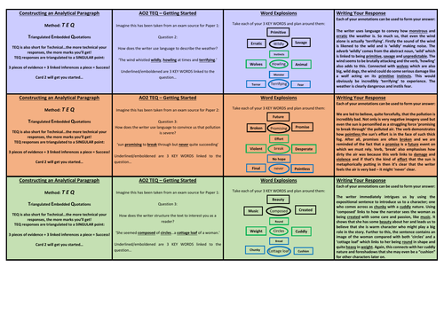 AQA 8700/2 GCSE English Language Revision Cards - Paper 2 | Teaching ...