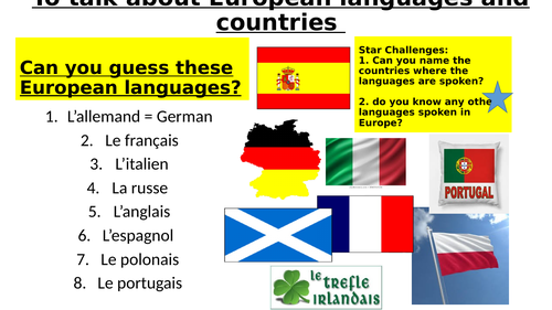 Countries and languages (Les langues et le pays en Europe) | Teaching ...