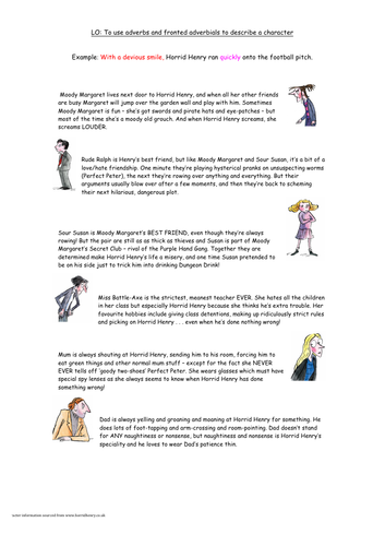Year 4: Horrid Henry - Stories in Familiar Settings (Week 2 of 2 ...