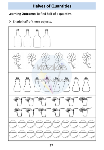 AQA Entry Level 1 Maths - Fractions Workbook | Teaching Resources
