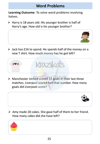 AQA Entry Level 1 Maths - Fractions Workbook | Teaching Resources