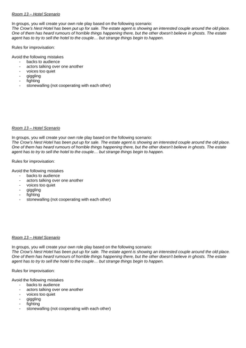 Room 13 - Drama SOW | Teaching Resources