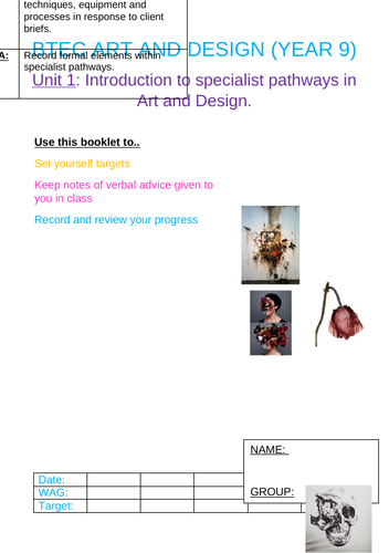 Btec Art and Design Marking Booklet. | Teaching Resources