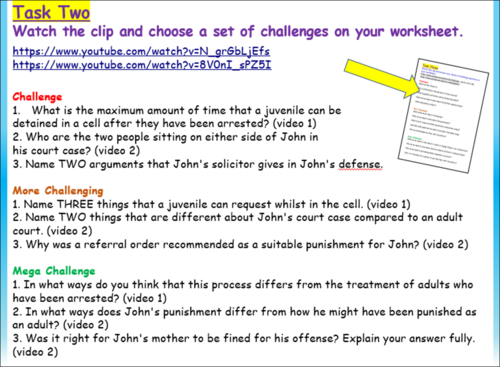 Youth Justice System AQA Citizenship | Teaching Resources