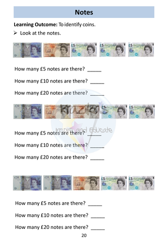 Money: AQA Entry Level 1 Maths | Teaching Resources