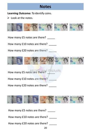 Money: AQA Entry Level 1 Maths | Teaching Resources