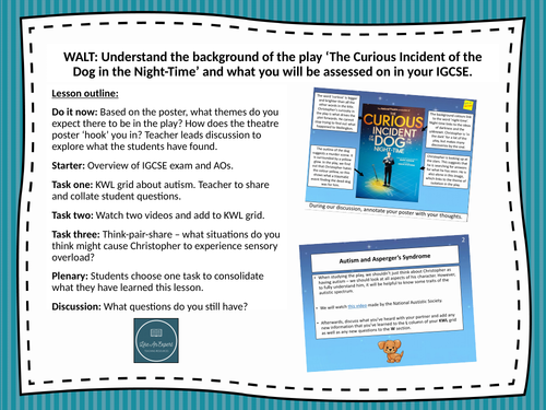 IGCSE Curious Incident (play) - lesson on context and AOs | Teaching ...