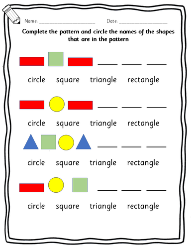 Reception/Year 1 - 2D shapes, patterns, venn diagrams, symmetry ...