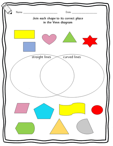 Shape Venn Diagram Year 1 Venn Diagrams First Grade