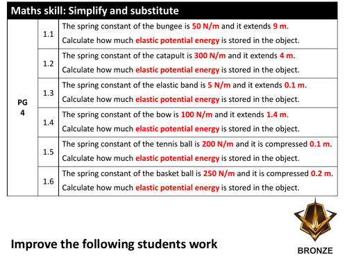 Elastic potential energy and its calculations, KS4, Physics, New GCSE ...