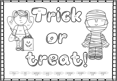 11 Cute and Fun Halloween colour by adding to 10 maths addition ...