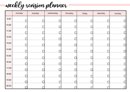 weekly revision planner by studytipsgcse | Teaching Resources