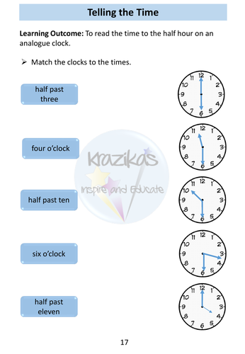 Time Workbook - AQA Entry Level 1 Maths | Teaching Resources