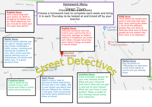 Street Detectives homework grid | Teaching Resources Street Detectives homework grid | Teaching Resources
