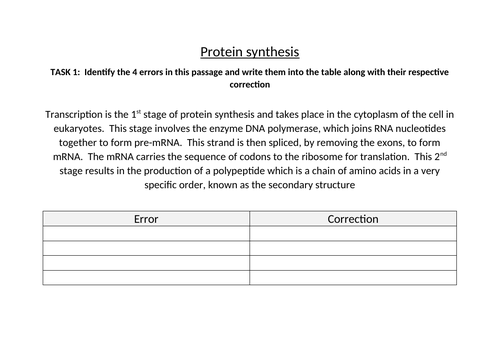 Gene mutations (AQA A-level Biology TOPIC 4) | Teaching Resources