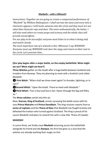 Macbeth Drama Scheme of Work | Teaching Resources