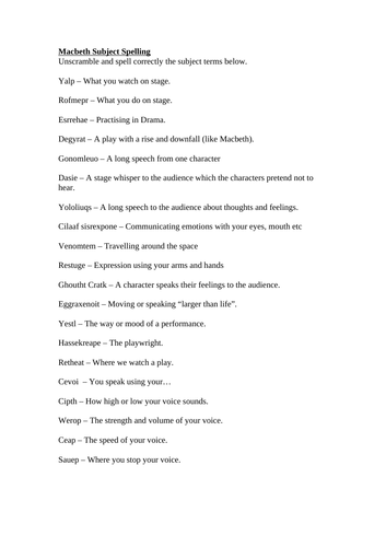 Macbeth Drama Scheme of Work | Teaching Resources