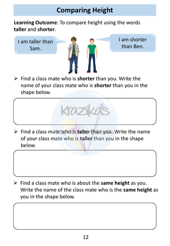 Measure: Height and Length - AQA Entry Level 1 Maths | Teaching Resources