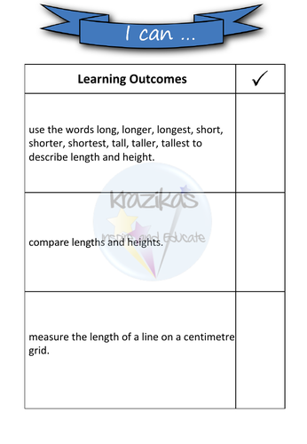 Measure: Height and Length - AQA Entry Level 1 Maths | Teaching Resources