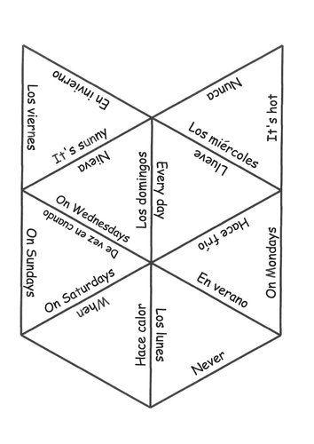 KS3 Spanish Tarsia puzzles | Teaching Resources
