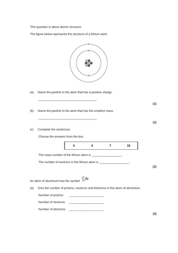 Atomic structure and the periodic table TRILOGY | Teaching Resources