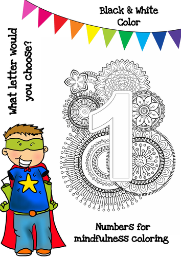 Mindfulness Colouring - Numbers | Teaching Resources