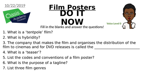 GCSE Media Studies 'Do It Now' Activities (Starters) Eduqas | Teaching ...