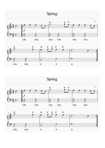 Vivaldi's Four Seasons for Easy Piano | Teaching Resources