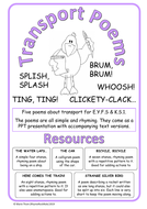 TRANSPORT POEMS (5 poems) - EYFS/KS1 | Teaching Resources