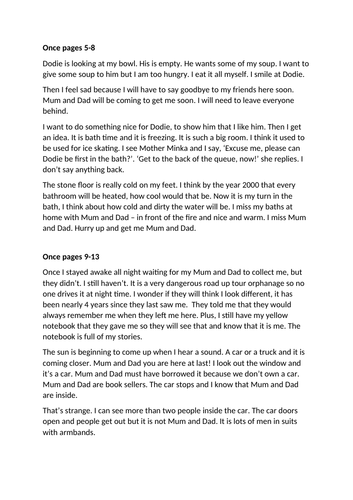 Once Morris Gleitzman Text simplified | Teaching Resources