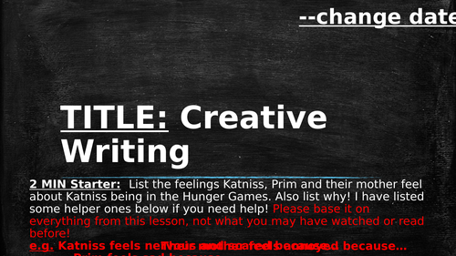 Hunger Games Creative Writing | Teaching Resources