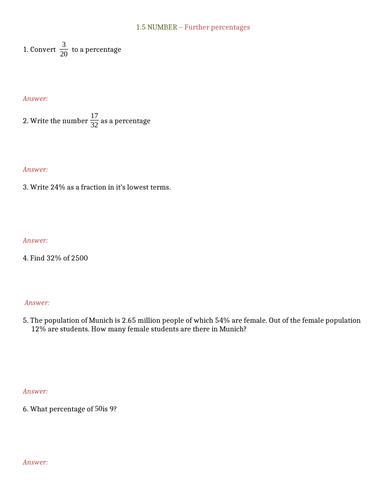 Test - Further percentages (IGCSE 0580 Extended & Core) | Teaching ... Test - Further percentages (IGCSE 0580 Extended & Core) | Teaching ...