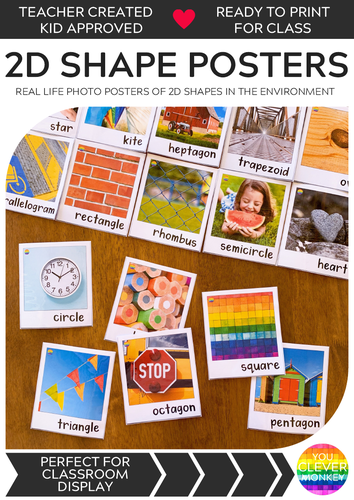 2D Shape Posters with Real Life Photos | Teaching Resources