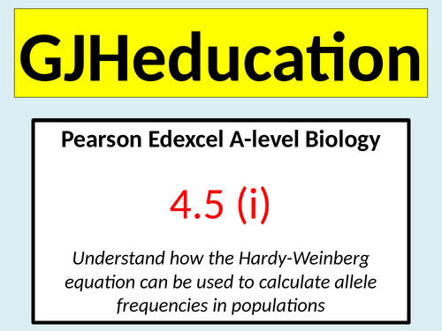 Hardy-Weinberg equation (Pearson Edexcel A-level Biology) | Teaching ...