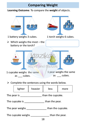 Weight: AQA Entry Level 1 Maths | Teaching Resources