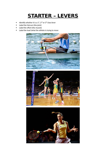 Lever Systems - GCSE PE (Edexcel 9-1) | Teaching Resources