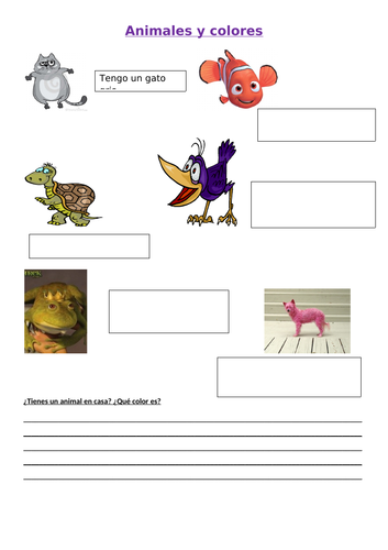 Colores y animales | Teaching Resources