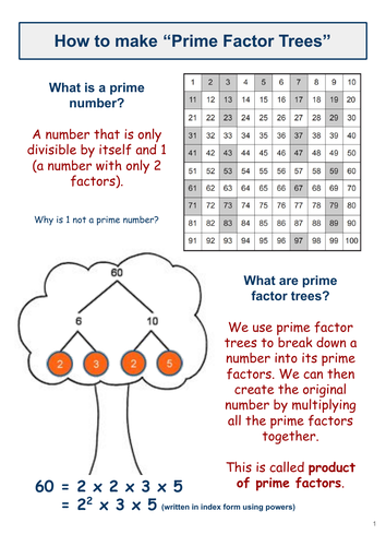 Prime Factor Trees - A how to guide with questions and answers ...