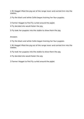 The Sheep Pig Whole Class Guided Reading Lesson Planning x6 weeks ...